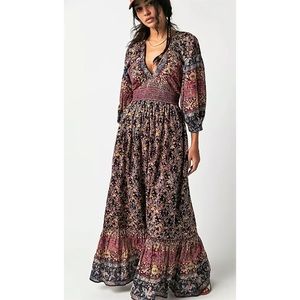 Free People | Dresses | Free People Golden Hour Border Black Red Combo ...